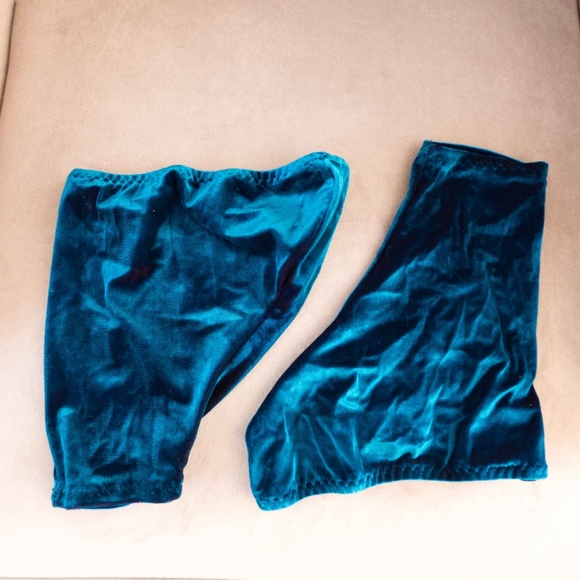 Costumes | Teal Velvet Figure Skating Costume | Poshmark